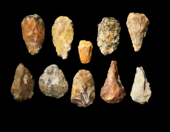 Bonhams : A group of ten Palaeolithic British flint implements 10