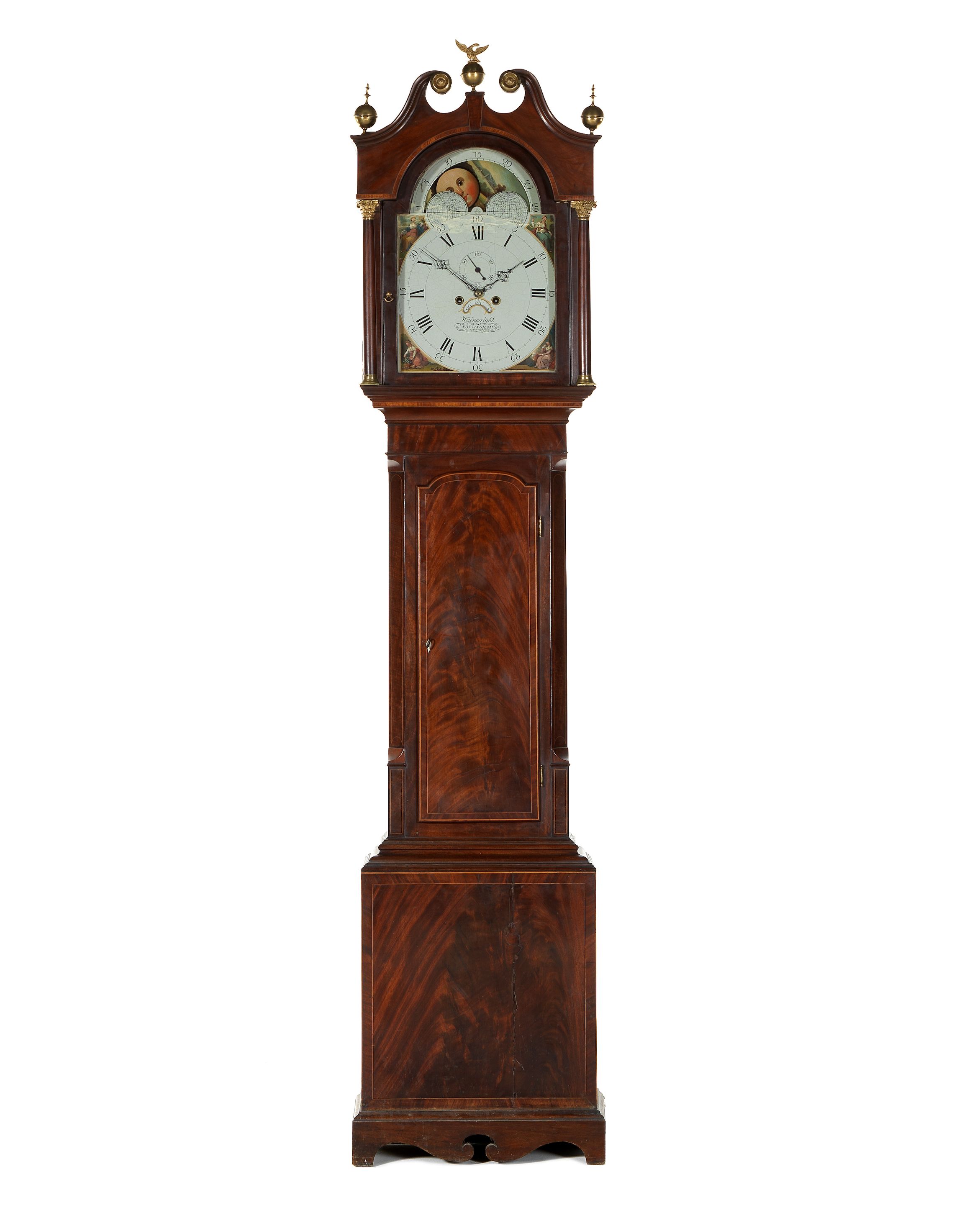 Bonhams : A late 18th century boxwood strung mahogany longcase clock ...