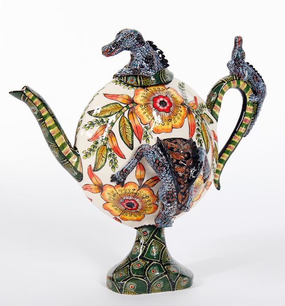 Bonhams : Ardmore Ceramics (20th/21st Century) Crocodile tea pot 28 x ...