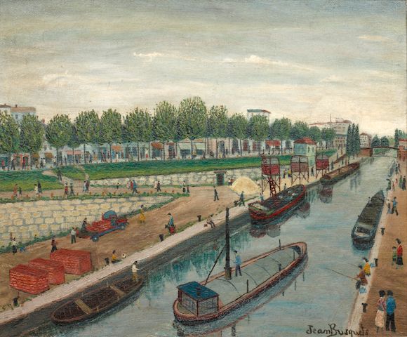 Bonhams : Jean Busquets (French, 1895-1962) Bustling river scene