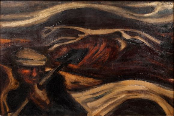 Bonhams : Christopher Fiddes (British) Man and a Pale Horse