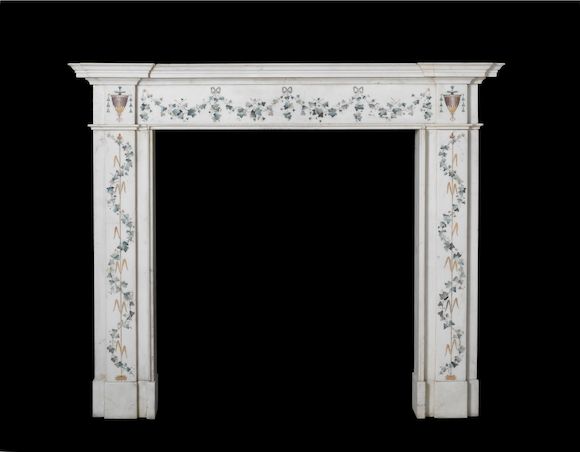 Bonhams : A George III Irish white marble and scagliola chimney-piece ...