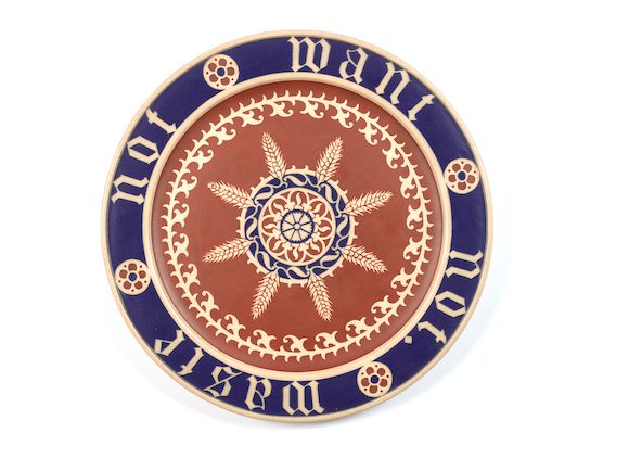 Bonhams : A.W.N Pugin for Minton 'Waste Not Want Not' a Bread Plate ...