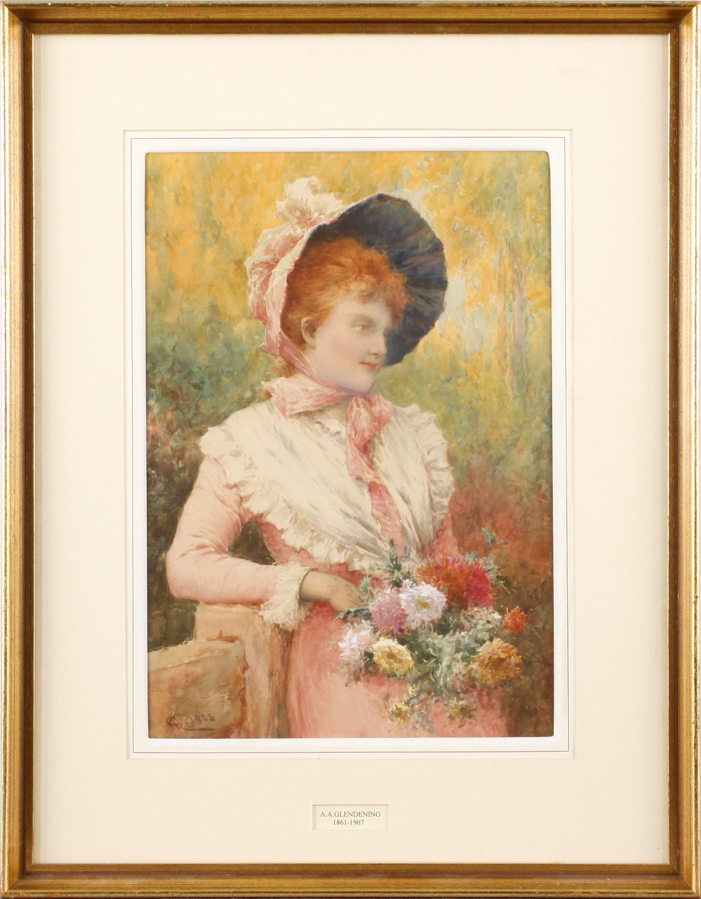 Bonhams : Alfred Augustus Glendening Junior Portrait of a lady with a ...