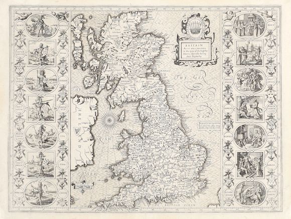 Bonhams : HEPTARCHY SPEED (JOHN) Britain as it was devided in the tyme ...