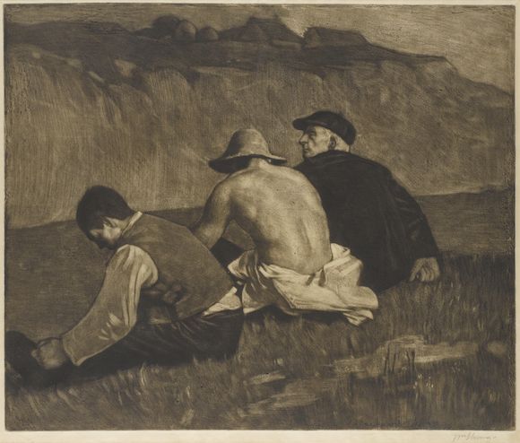 Bonhams : William Strang (Scottish, 1859-1921) Three Male Figures ...