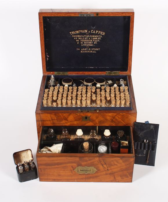Bonhams : A Thompson & Capper apothecary chest or box, late 19th century