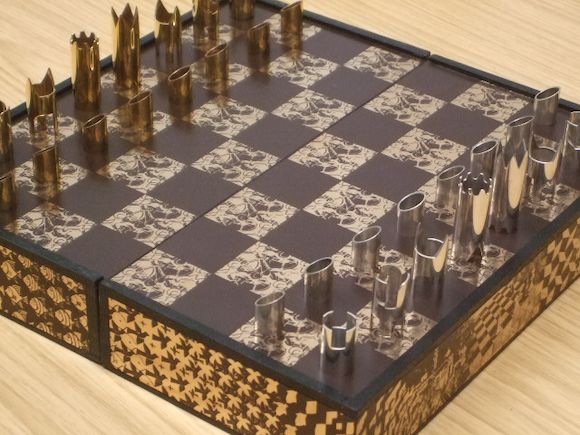 Bonhams : A "Spassky-Fischer Escher Horsemen/Metamorphosis" silver and ...