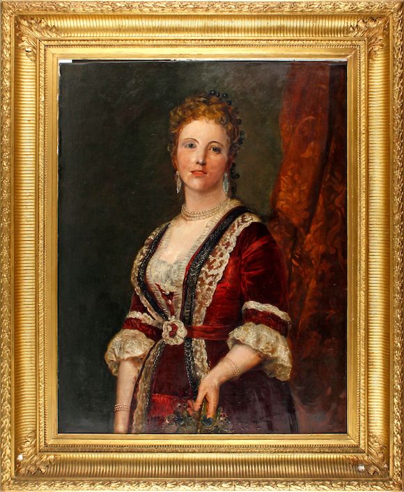 Bonhams : English School, 19th Century Portrait of a lady, said to be ...