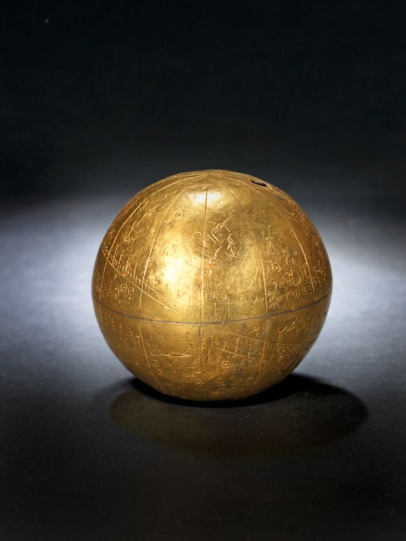 Bonhams : A rare and unique Zand silver-gilt Celestial Globe Persia ...