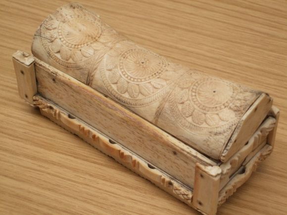 Bonhams : A Napoleonic Prisoner-of-War bone games box, circa 1800,