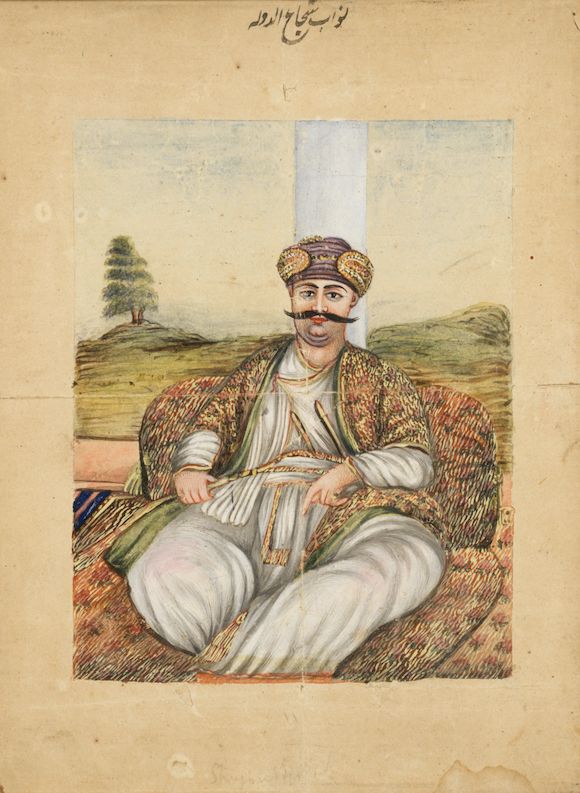 Bonhams : Four portraits of rulers of Oudh Lucknow, circa 1850-55(4)