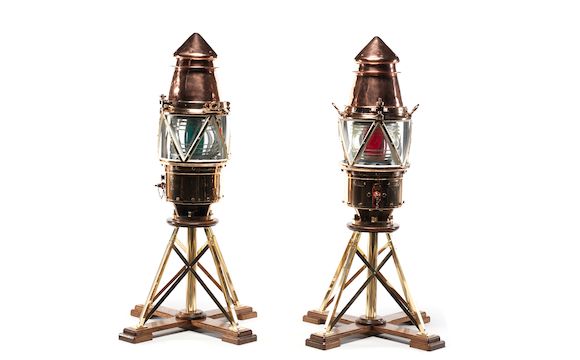 Bonhams : A pair of Trinity House LB200 Light Buoy lamps. 30x30x55ins ...