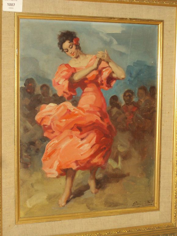 Bonhams : Attributed to Francisco Rodriguez San Clement A Flamenco dancer