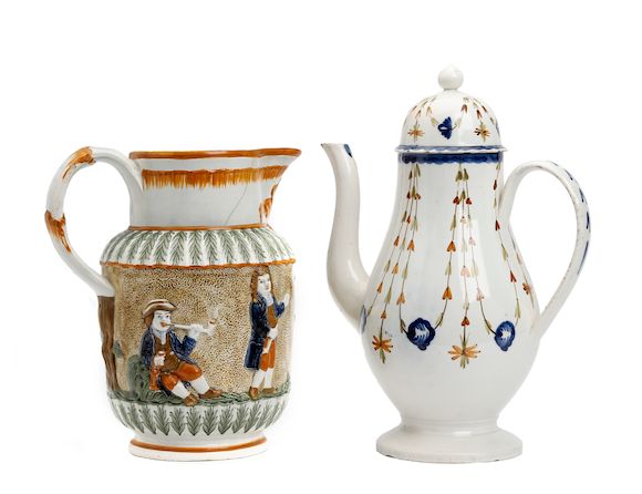 Bonhams : A Pratt Ware "Parson, Clerk and Sexton" jug and a good Pratt ...