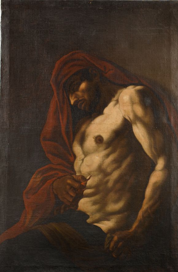 Bonhams : Italian School, 17th Century The Death of Cato unframed