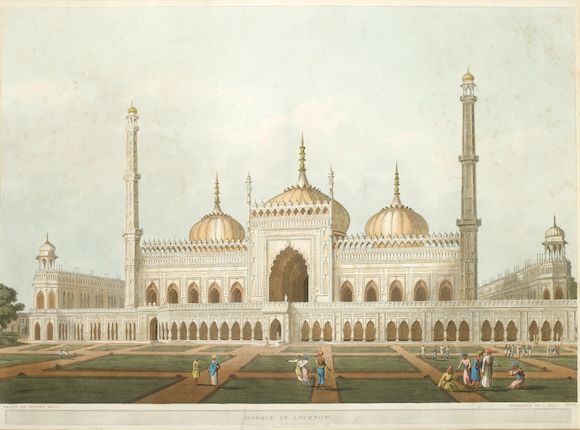 Bonhams : SALT (HENRY) Mosque at Lucknow, hand-coloured aquatint, 1809