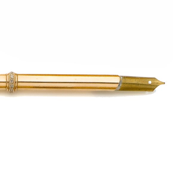 Bonhams : An early 20th century pearl and diamond set fountain pen,