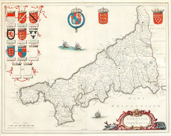 Bonhams : BLAEU (WILLEM and JAN) Cornubia sive Cornwallia, double-page ...