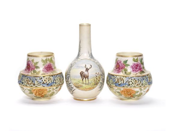 Bonhams : Edith Lupton for Doulton Lambeth a Pair of Carrara Ware Vases ...