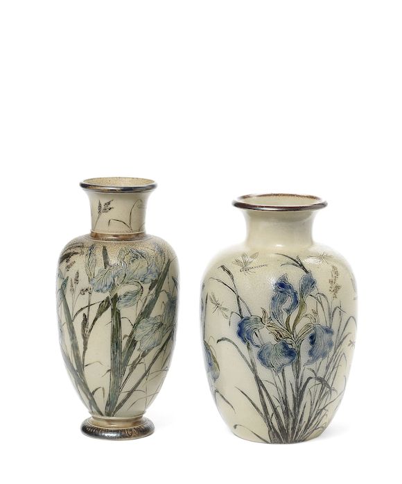 Bonhams : Martin Brothers a Good Stoneware Vase with Flora and Insects ...