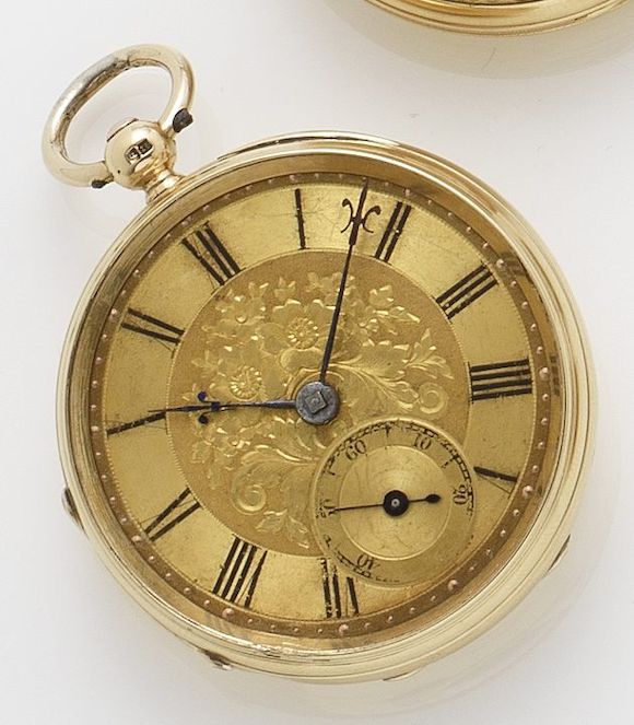 Bonhams : R. Scanlan. An early 19th century 18ct gold open faced pocket watchLondon Hallmark for ...