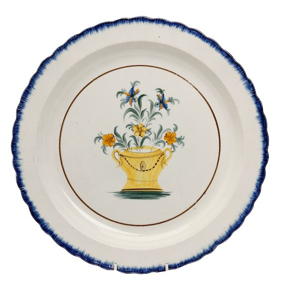 Bonhams : A large Liverpool pearlware plate, circa 1790, and a Pratt ...