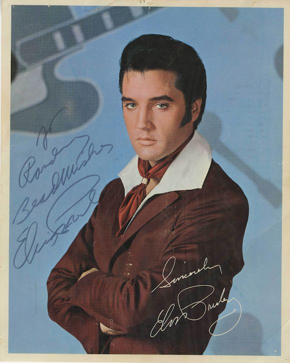 Bonhams : An autographed Elvis Presley RCA recording catalogue card ...