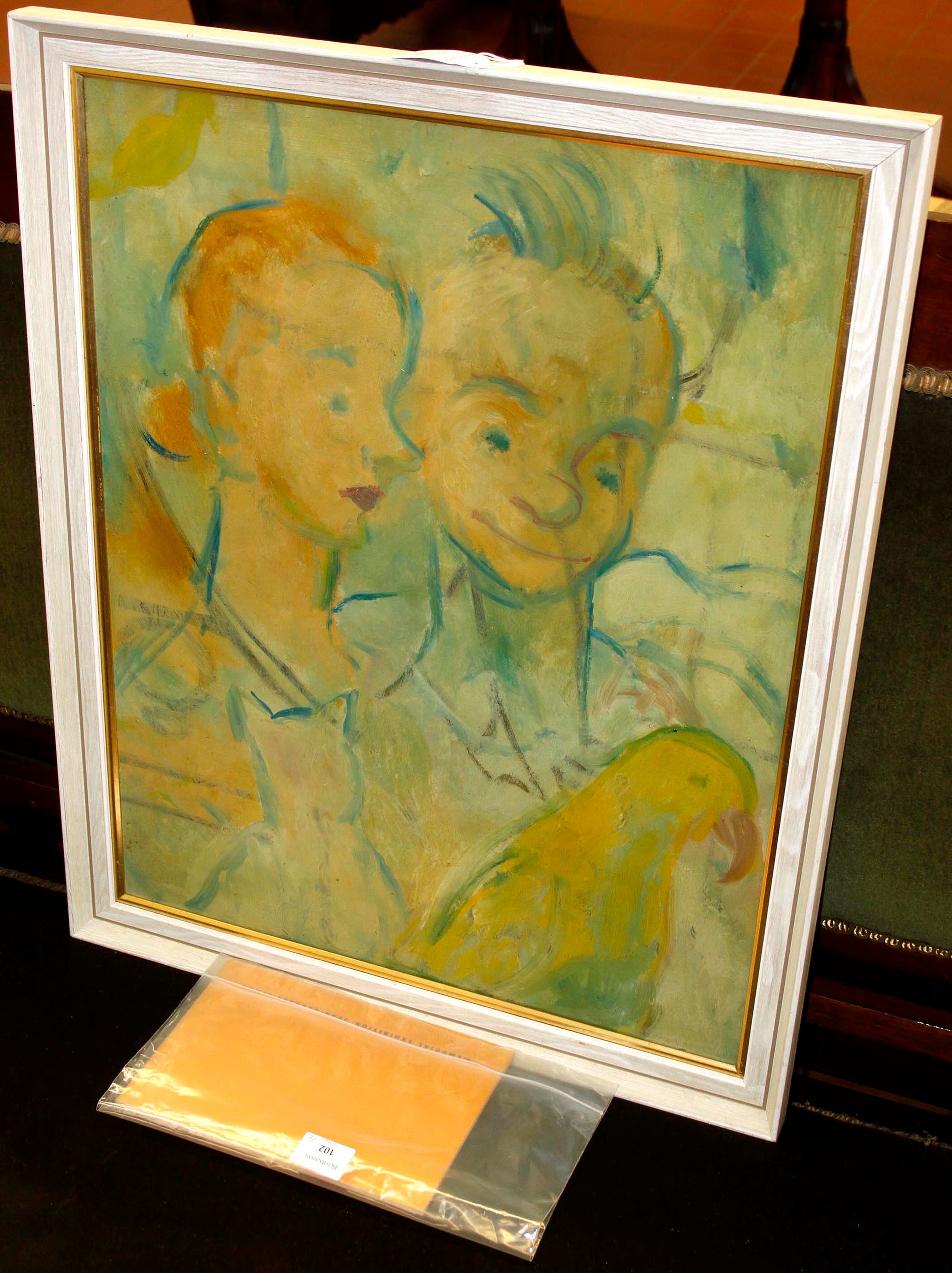 Bonhams : Jean Georges Simon (British, 1894-1968) Clown with Girl