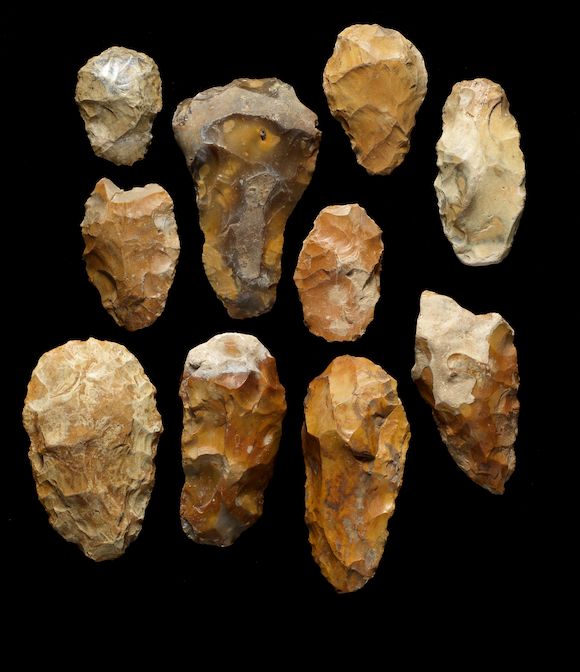 Bonhams : A group of ten Palaeolithic British flint implements 10