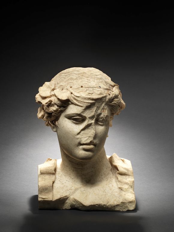 Bonhams : A Roman marble herm of Dionysus