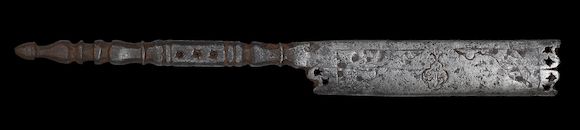 Bonhams : A signed Safavid steel Sword-Sharpener Persia, 17th Century