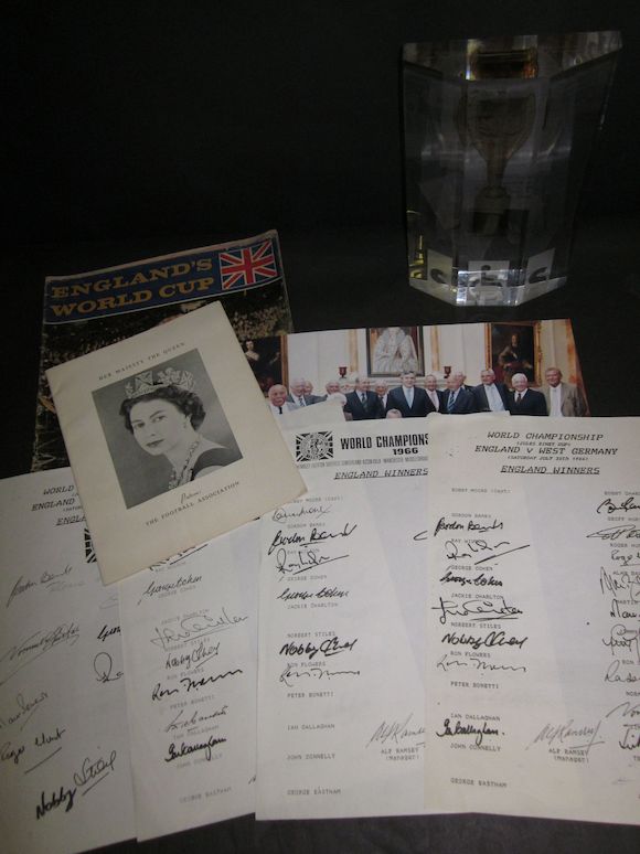 Bonhams : 1966 World Cup trophy and ephemera - Terry Paine