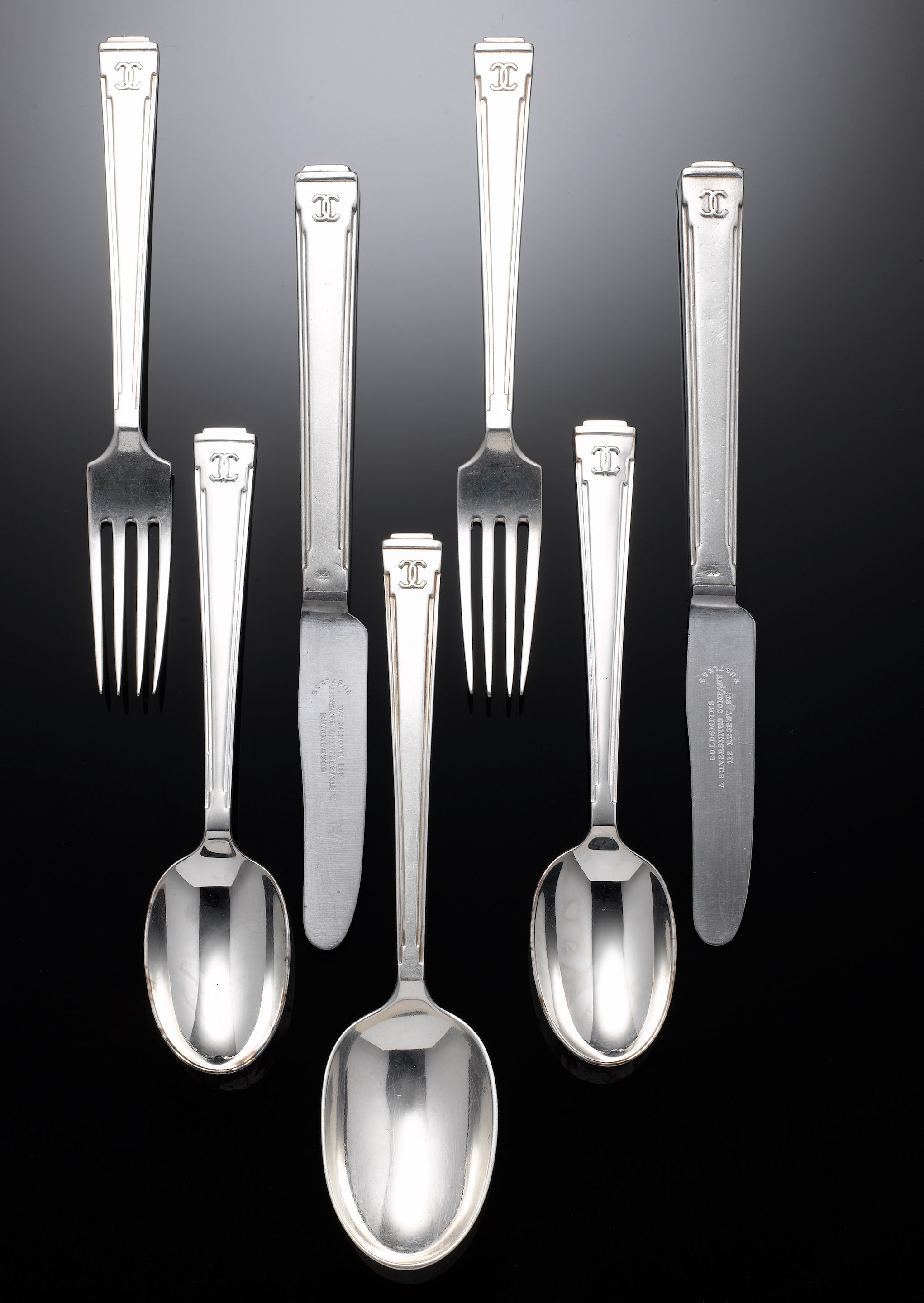Bonhams : An Art Deco silver table service of flatware, by Goldsmiths & Silversmiths Co. Ltd ...