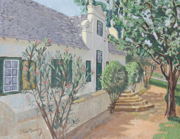 Bonhams : Johan Buning (Dutch, 1893-1963) Cape cottage scene