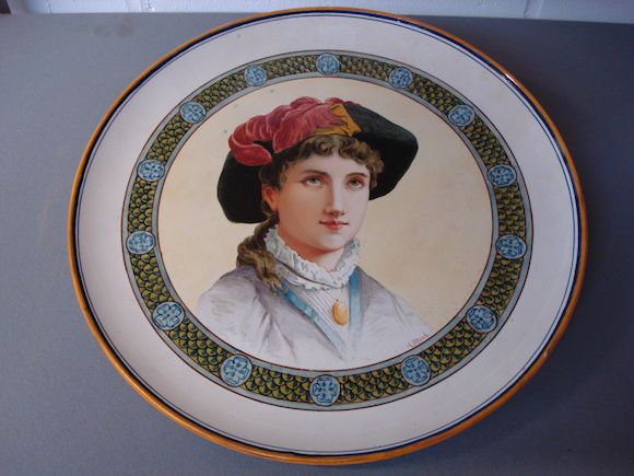 Bonhams : Louis John Rhead for Wedgwood A Portrait Charger, circa 1877