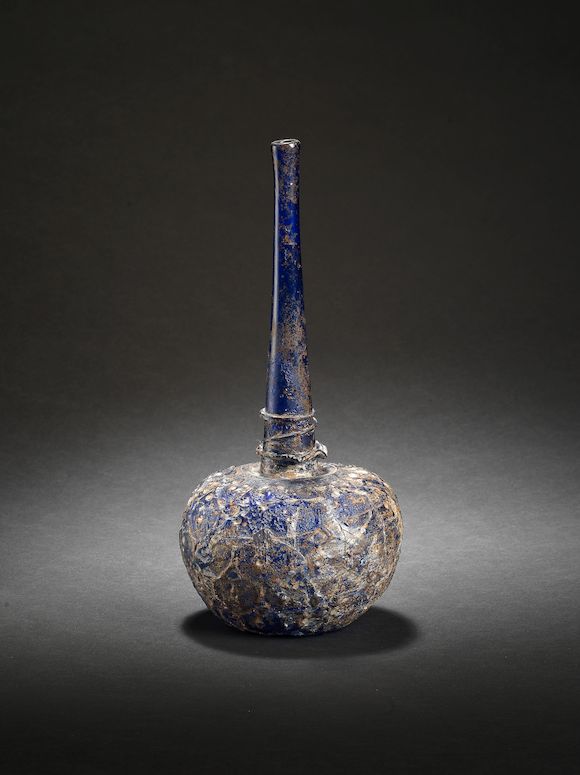 Bonhams : A mould-blown glass Flask Persia, late 11th-early 13th Century