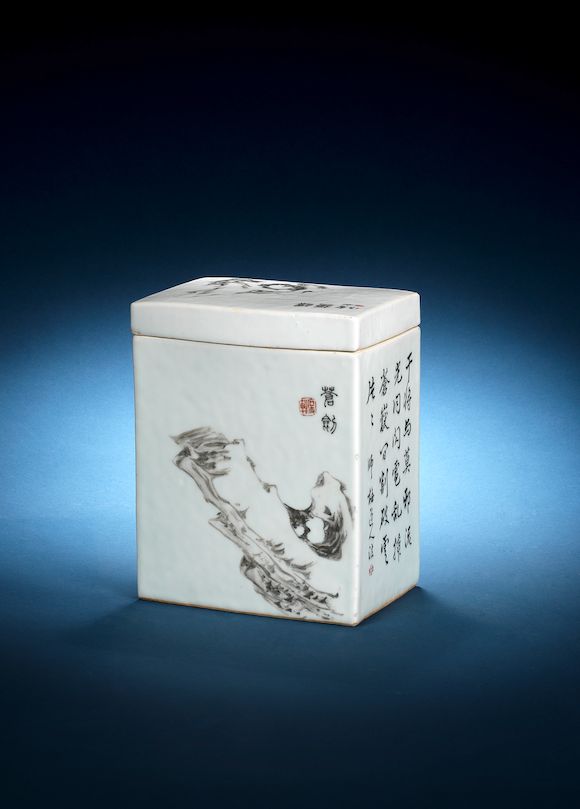 Bonhams : A rare documentary rectangular box and cover Dated yisi year ...