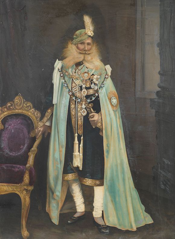 Bonhams : ORCHHA A full length portrait of Maharaja Sir Pratap Singh ...