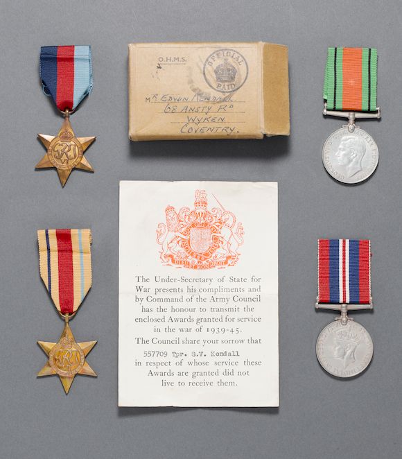 Bonhams : Four to Trooper S.V.Kendall, "L" Detachment Special Air ...