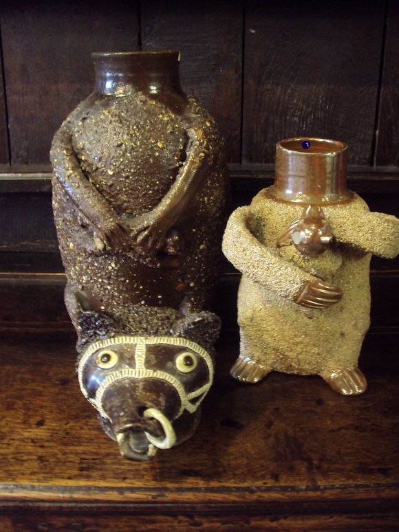 Bonhams : A large Nottingham stoneware bear jug (lacking cover)