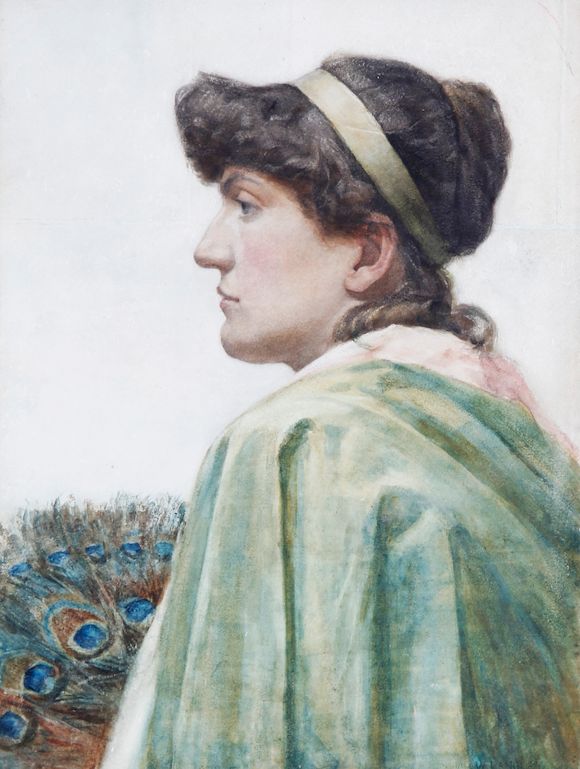 Bonhams : Walter Langley, R.I. (British, 1852-1922) Portrait of a lady ...