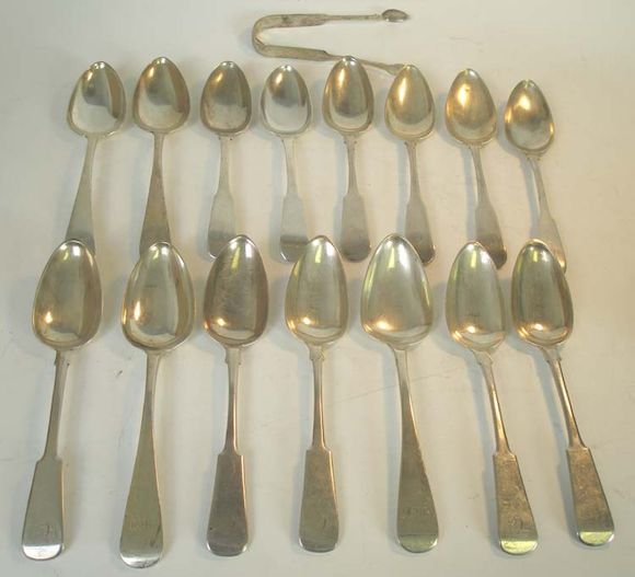 Bonhams : A small collection of Scottish silver table spoons, Aberdeen ...