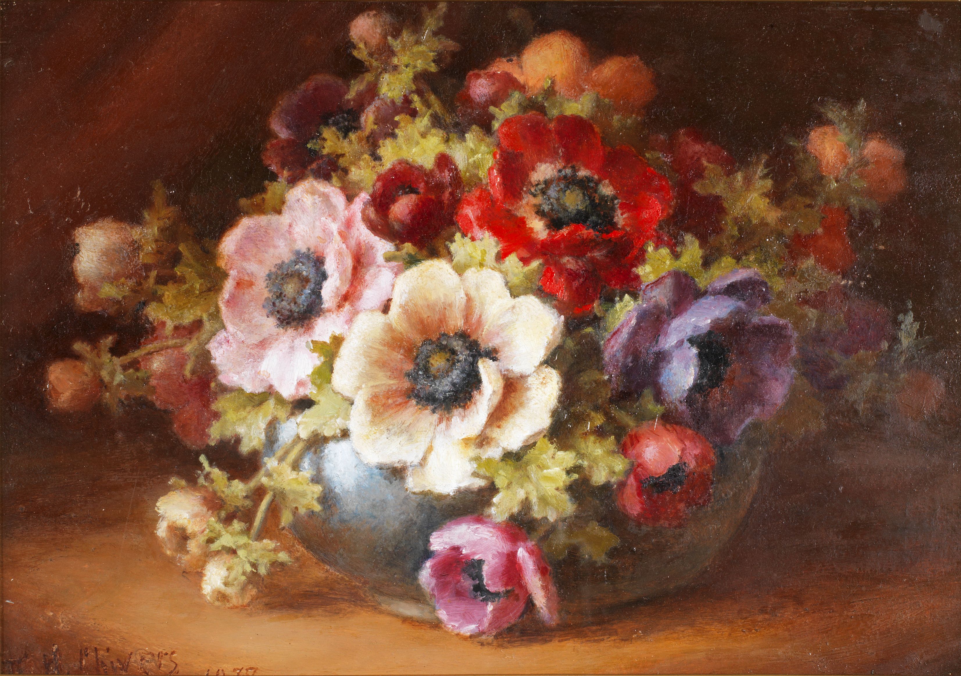 Bonhams : Frederick Herbert Chivers (1881-1965) Anemones in a bowl ...