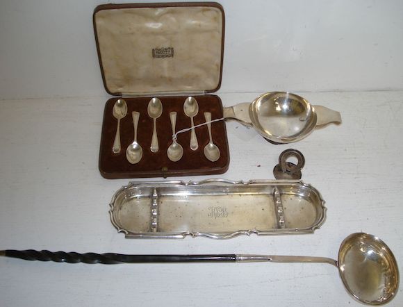 Bonhams : An Edwardian silver pen tray, Stokes & Ireland, 1906, shaped ...