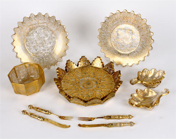 Bonhams A Suite Of Venetian Style Gilt Decorated Glass