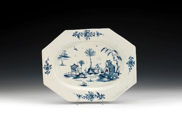 Bonhams : A good Lowestoft platter, circa 1768