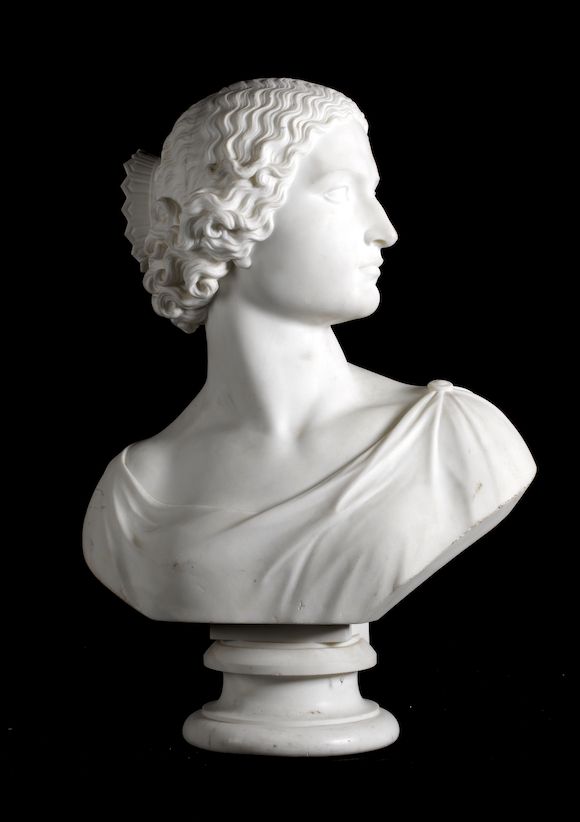 Bonhams : Holme Cardwell, English (1815-c.1890) A Carrara marble bust ...