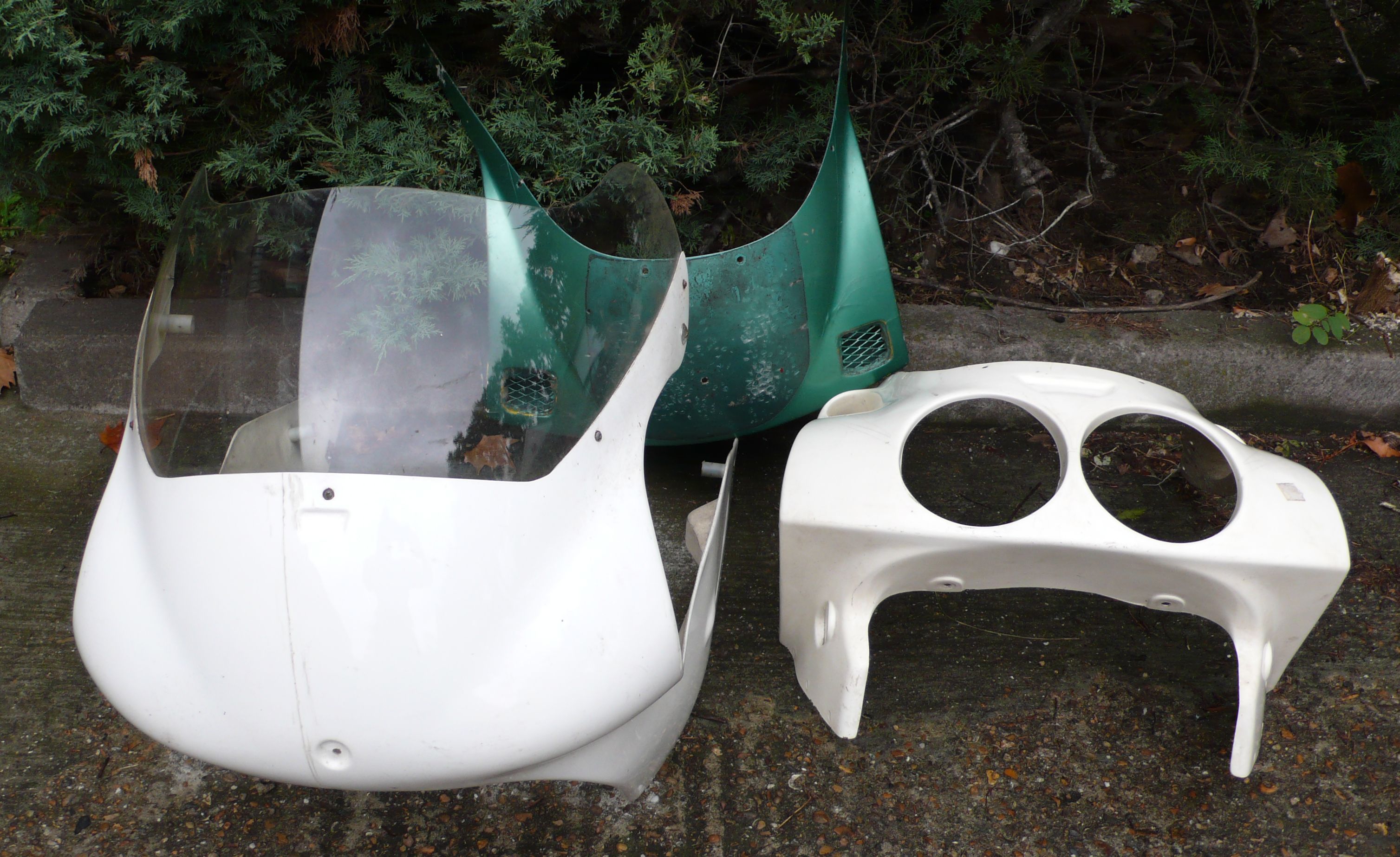 Bonhams Cars : Three upper body fairings for Honda and Kawasaki,
