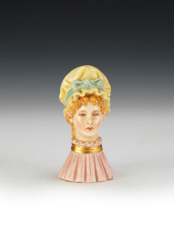 Bonhams : A Royal Worcester 'Mob Cap' candle snuffer, circa 1882